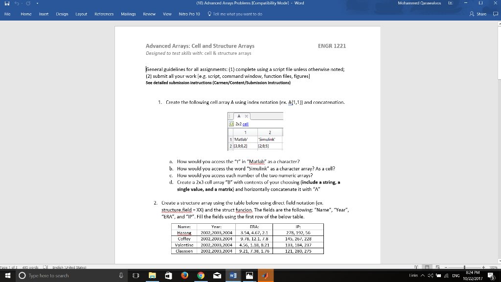 10) Advarczed Arrays Prbilers Cumpatibility Made] | Chegg.com