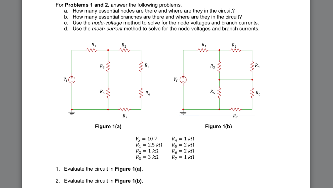 Solved For Problems 1 and 2, answer the following problems. | Chegg.com