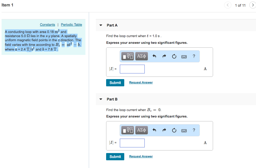 Solved Item 1 1 of 11> Constants Periodic Table Part A A | Chegg.com