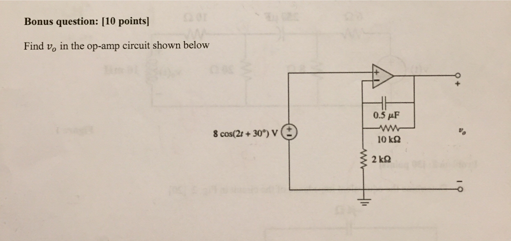 Solved Find v_0 in the op-amp circuit shown below | Chegg.com