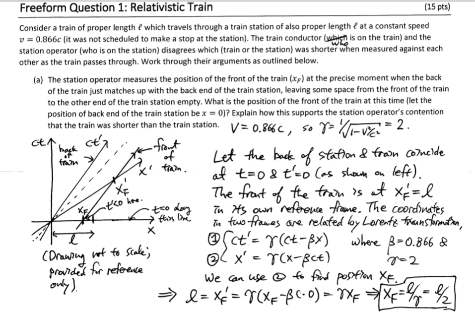 Solved RELATIVITY PHYSICS QUESTION. Hello, can you | Chegg.com