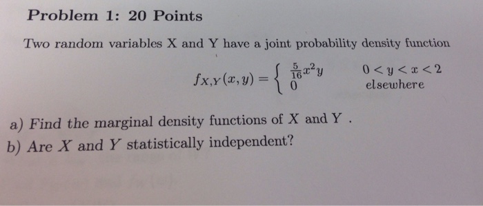 Solved Two random variables X and Y have a joint probability | Chegg.com