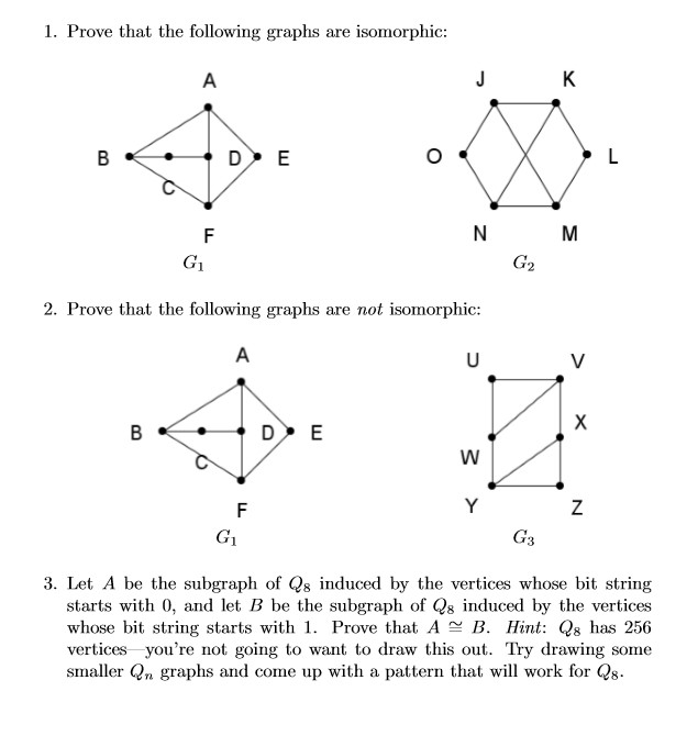 Solved Prove that the following graphs are isomorphic: | Chegg.com