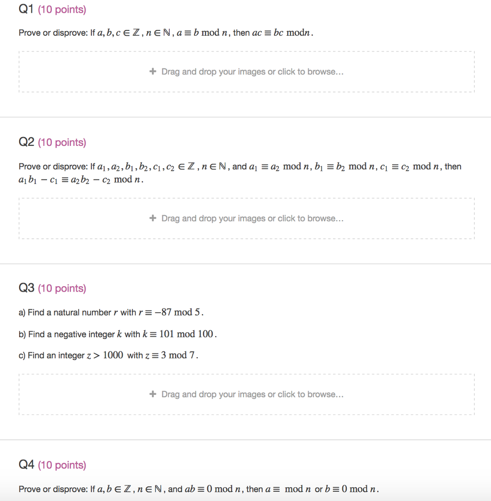 Solved Q1 (10 points) Prove or disprove: lf a, b, c E Z, n | Chegg.com