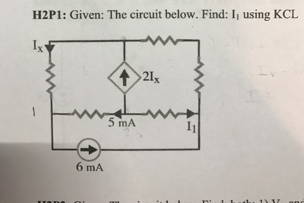 Solved Given the circuit below find I1, using KCL, show | Chegg.com
