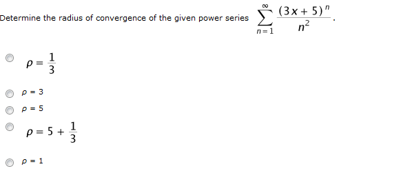Solved Determine the radius of convergence of the given | Chegg.com