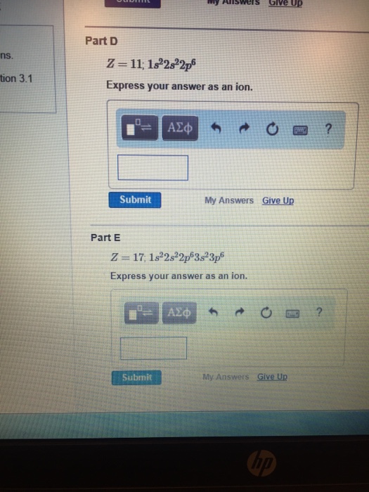 Solved Given the following atomic numbers and electronic | Chegg.com