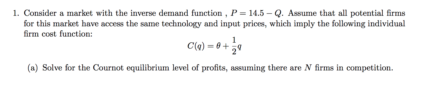 Solved Consider a market with the inverse demand function, P | Chegg.com