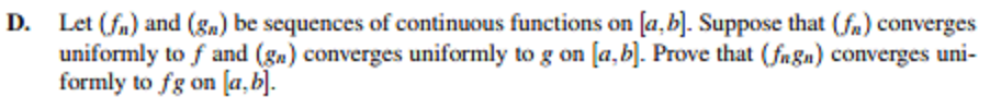 Solved If fn and gn are sequences of functions converging | Chegg.com