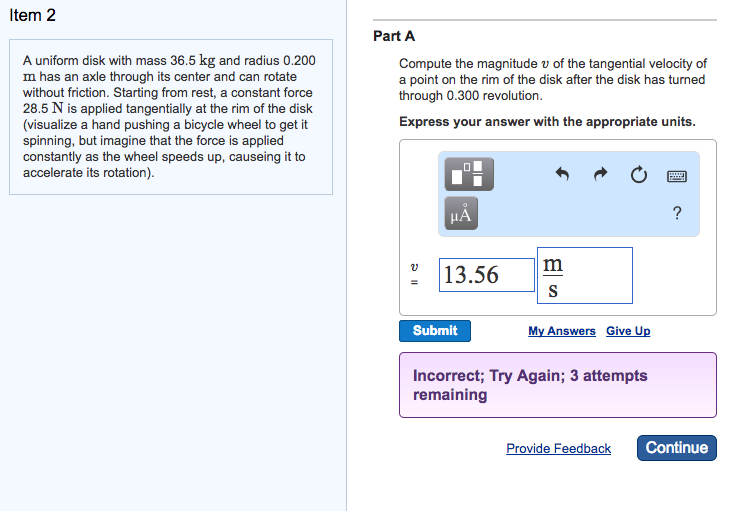 Solved A uniform disk with mass 36.5 kg and radius 0.200 m | Chegg.com