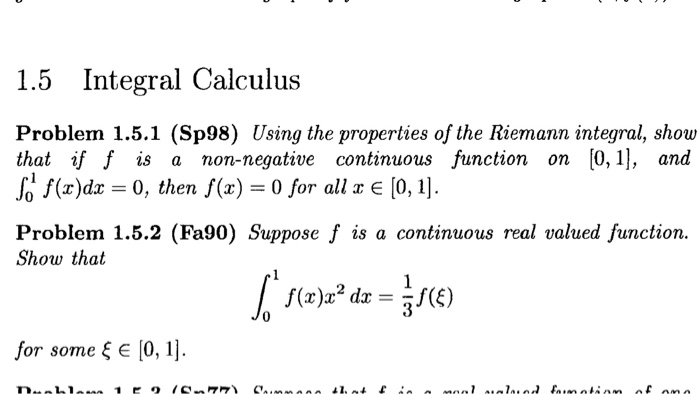 Solved 1.5 Integral Calculus Problem 1.5.1 (Sp98) Using the | Chegg.com