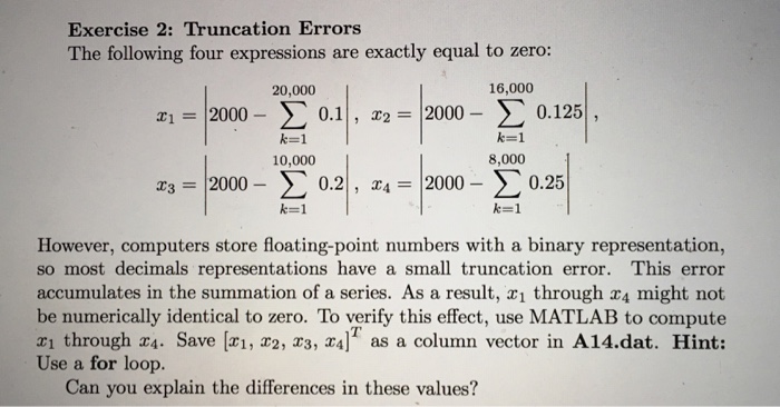 Solved The following four expressions are exactly equal to | Chegg.com