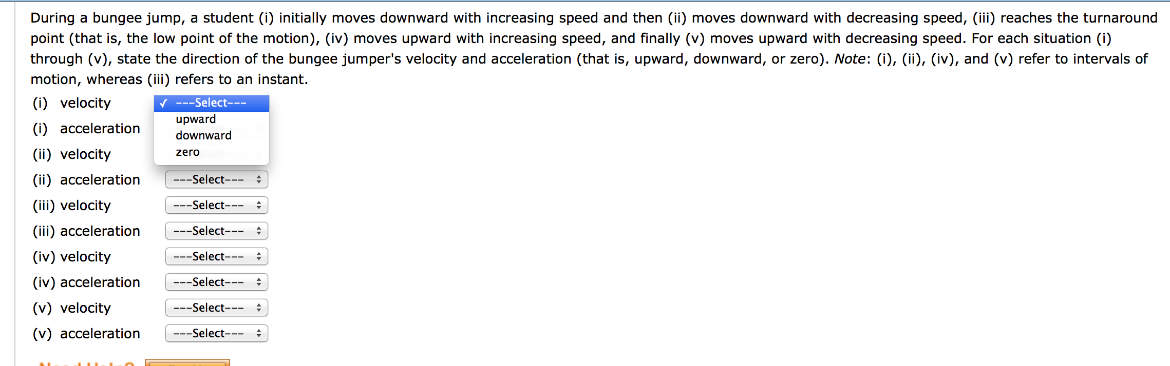 Solved During a bungee jump, a student (i) initially moves | Chegg.com