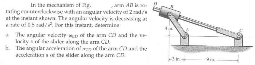 In the mechanism of Fig., arm AB is rotating | Chegg.com