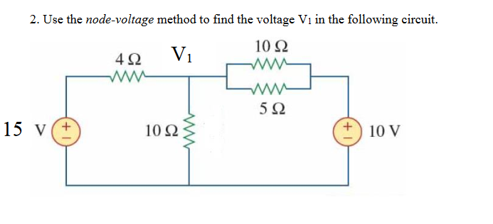 Solved Use the node-voltage method to find the voltage V_1 | Chegg.com
