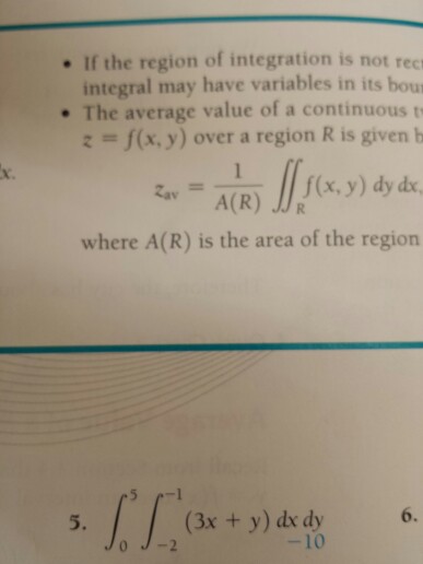 Solved If the region of integration is not rec Integral | Chegg.com