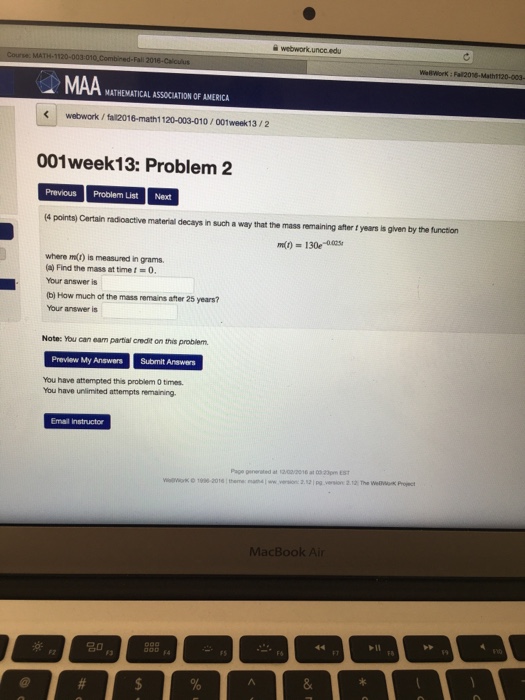 Solved webwork uncc edu MATHEMATICAL ASSOCIATION OF AMERICA | Chegg.com
