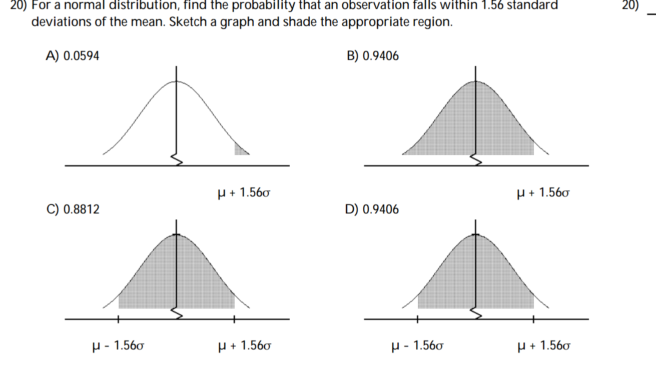 Solved For a normal distribution, find the probability that | Chegg.com