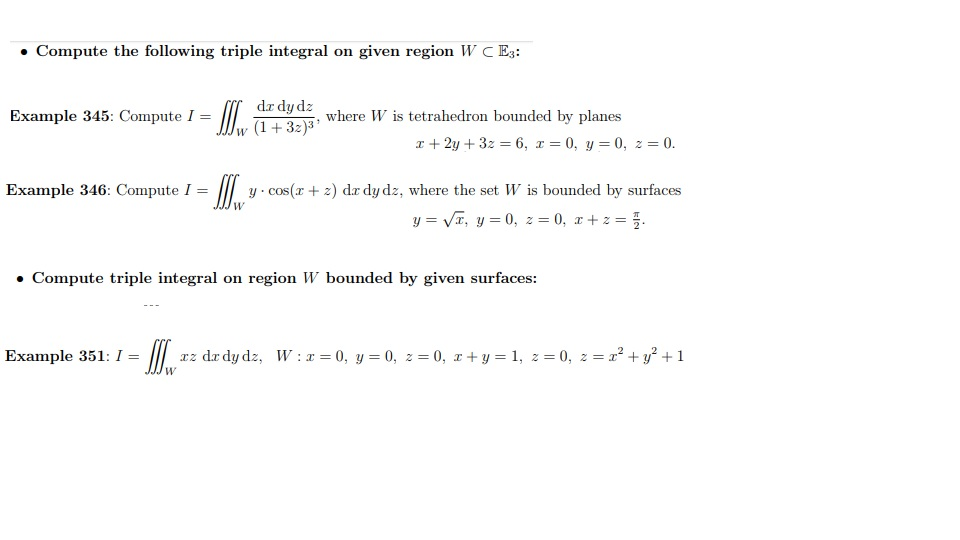 Solved . Compute the following triple integral on given | Chegg.com