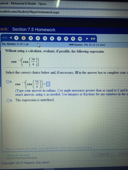 Solved Without using a calculator evaluate, if possible, the | Chegg.com