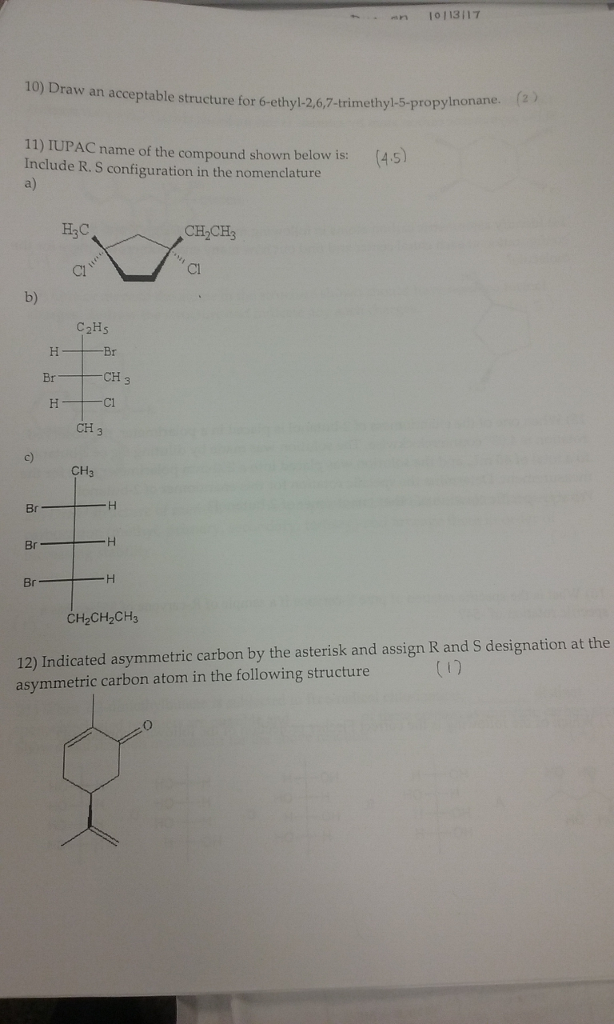 Solved n10113117 10) Draw an acceptable structure for | Chegg.com