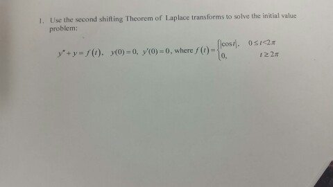 Solved Use the second shifting Theorem of Laplace transforms | Chegg.com