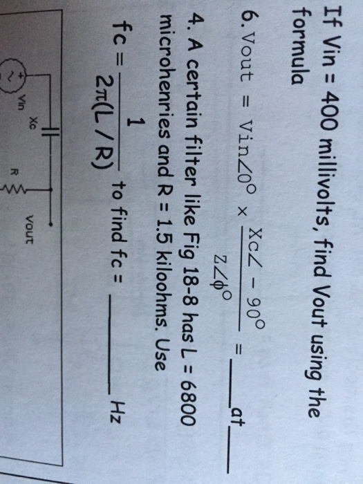 Solved If Vin = 400 millivolts, find Vout using the formula | Chegg.com