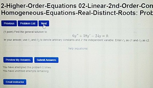 Solved 2-Higher-Order-Equations 02-Linear-2nd-Order-Con | Chegg.com