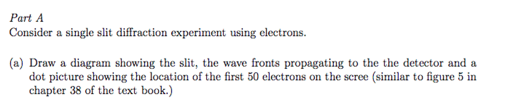 Solved Part A Consider a single slit diffraction experiment | Chegg.com