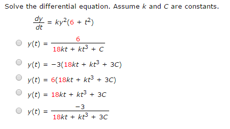 Solved Solve the differential equation. Assume k and C are | Chegg.com