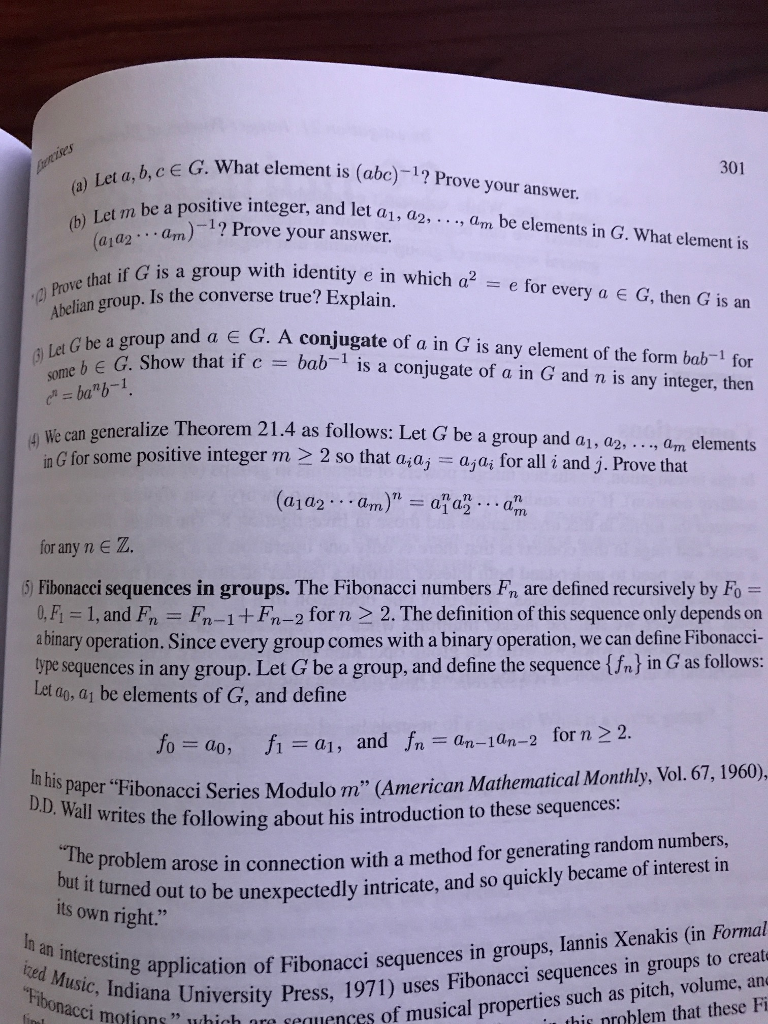 Solved (a) Let a, b, c elementof G. What element is | Chegg.com