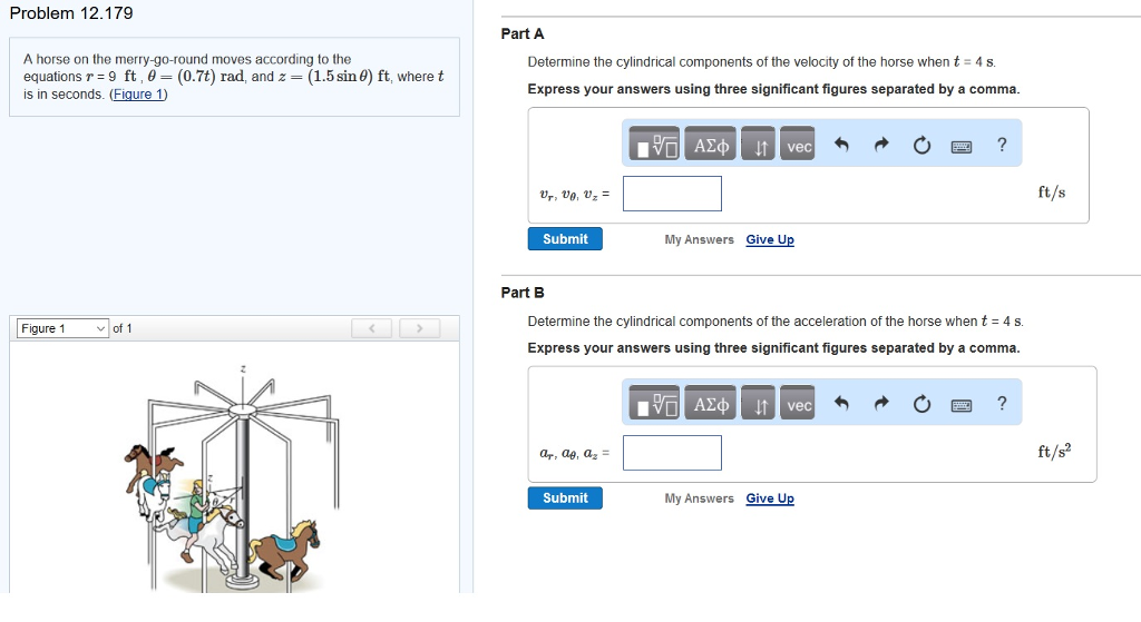 Solved A horse on the merry-go-round moves according to the | Chegg.com