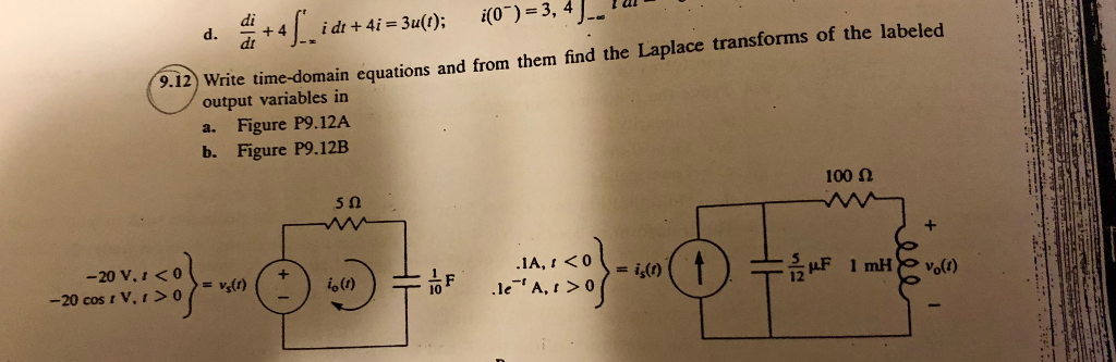 Solved Write time-domain equations and from them find the | Chegg.com