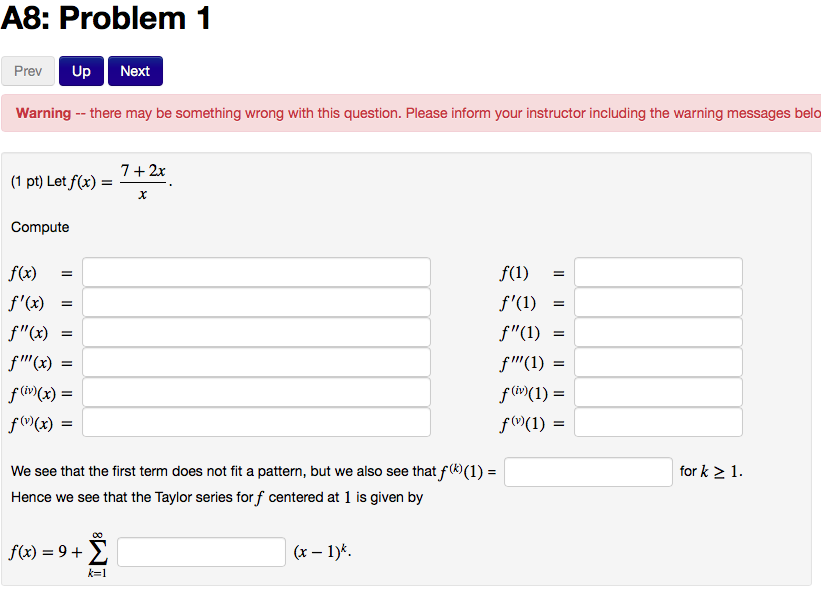 Solved Let/(x) = 7+2x/x. Compute f(x) = f(1) = f'(x) = | Chegg.com Solved Let/(x) = 7+2x/x. Compute f(x) = f(1) = f'(x) = | Chegg.com