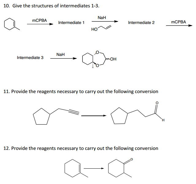 Solved Give the structures of intermediates 1-3 Provide the | Chegg.com