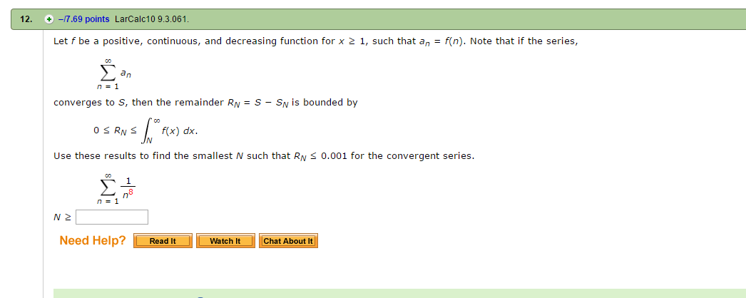 Solved Let F Be A Positive Continuous And Decreasing