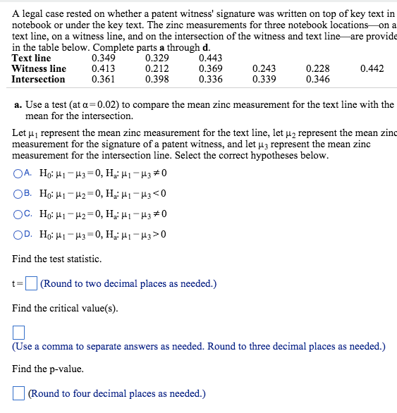 Solved A legal case rested on whether a patent witness' | Chegg.com