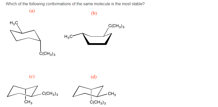 Solved Which of the following conformations of the same | Chegg.com
