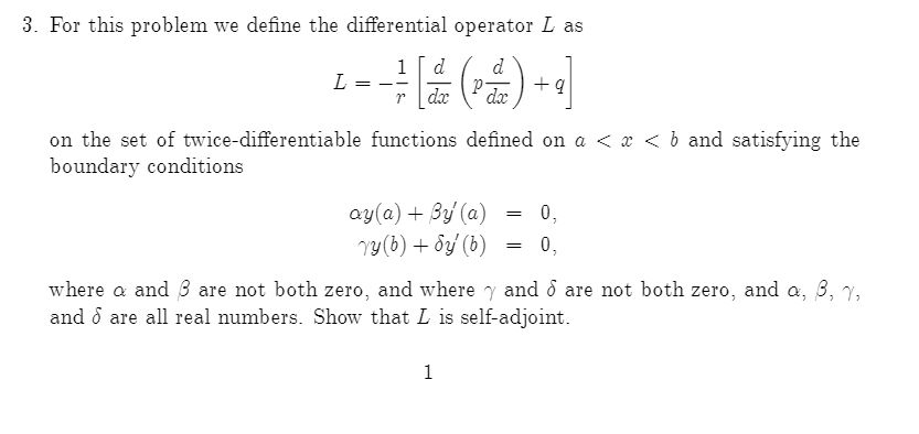 For this problem we define the differential operator | Chegg.com