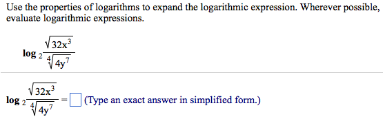 Solved Use properties of logarithms to expand the logarithm | Chegg.com