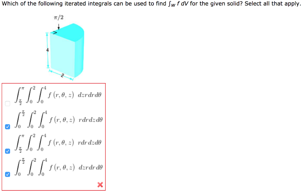 Solved Which Of The Following Iterated Integrals Can Be Used Chegg solved-which-of-the-following-iterated-integrals-can-be-used-chegg