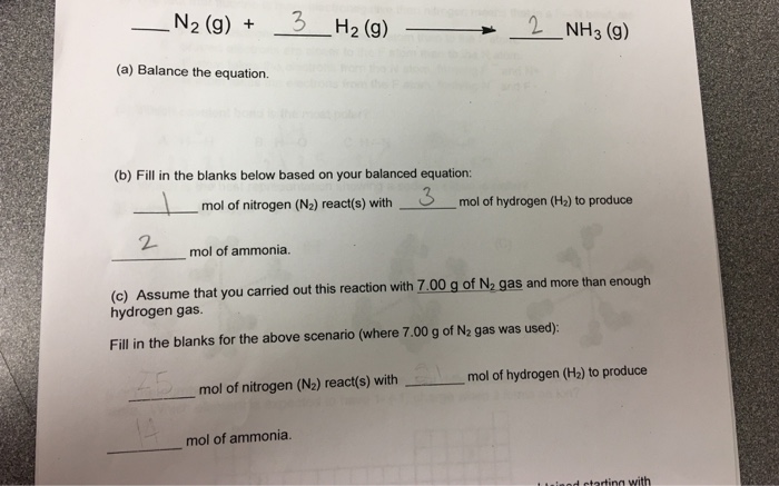 Solved Balance the equation. Fill in the blanks below based | Chegg.com