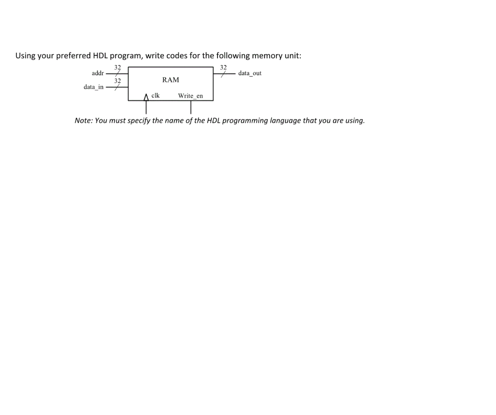 Solved Using Your Preferred Hdl Program Write Codes For The 