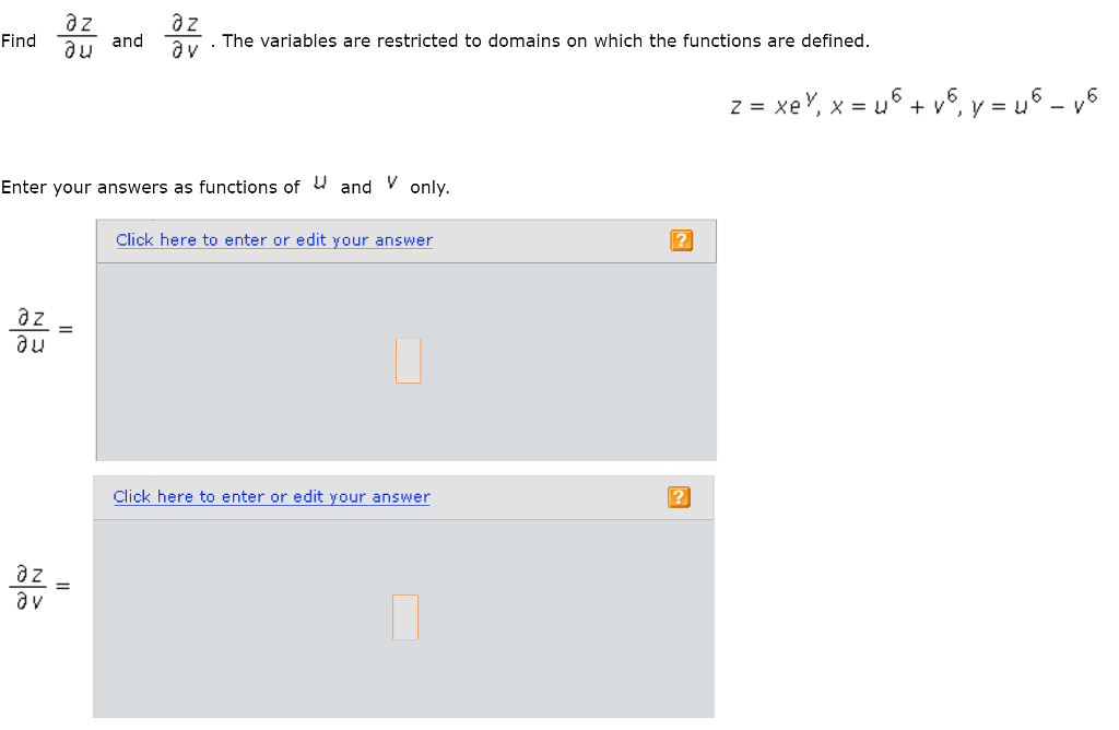 Solved Find partial differential z/partial differential u | Chegg.com