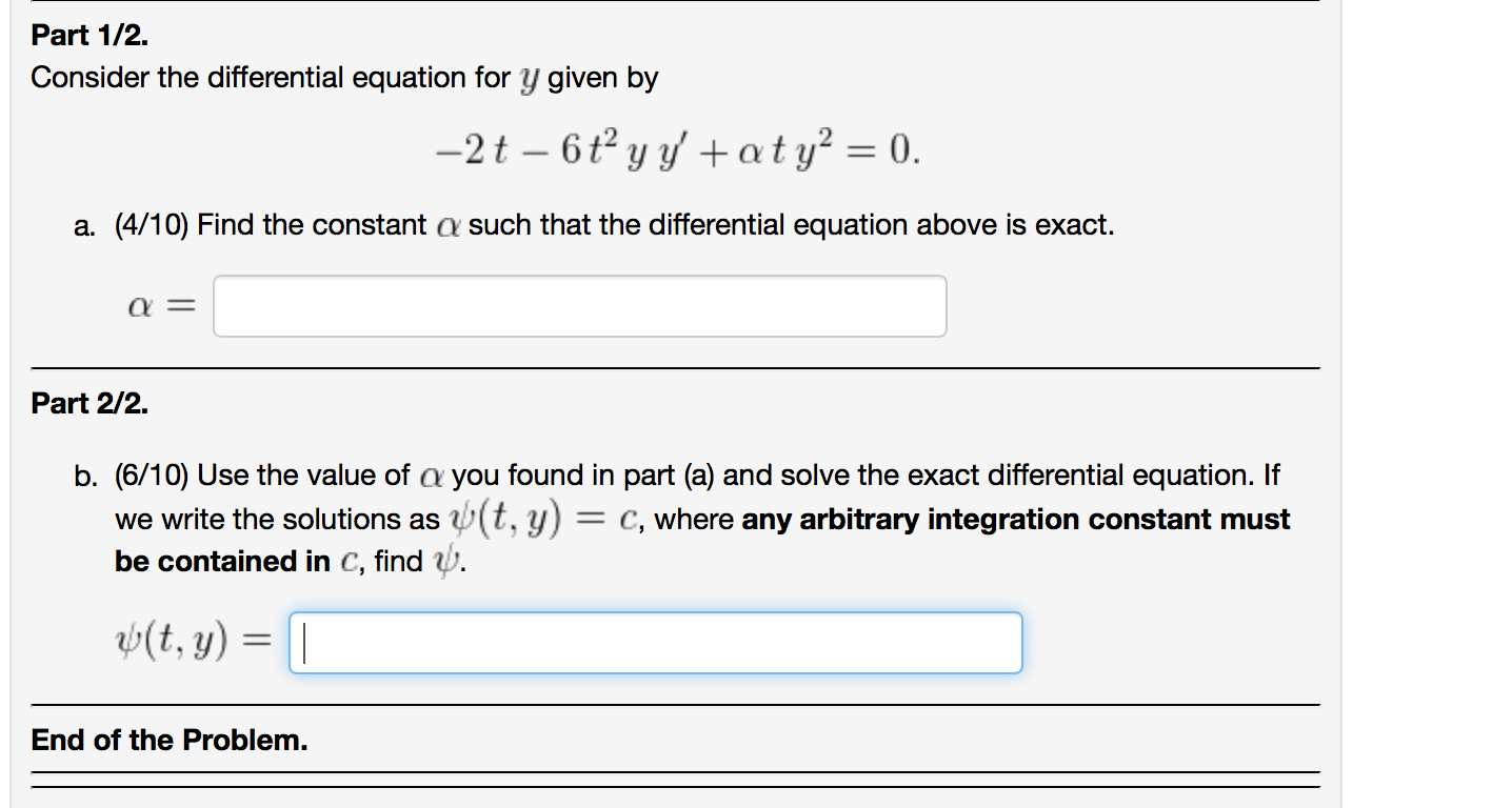 Solved Consider the differential equation for given by | Chegg.com