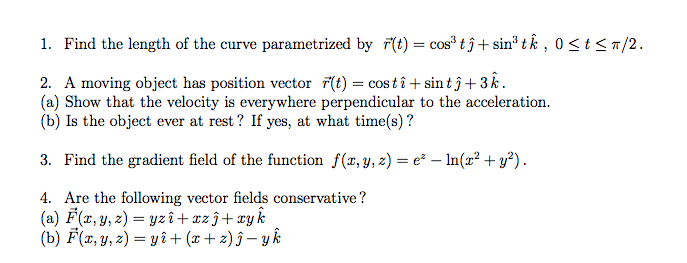 Solved Find the length of the curve parameterized by r (t) = | Chegg.com