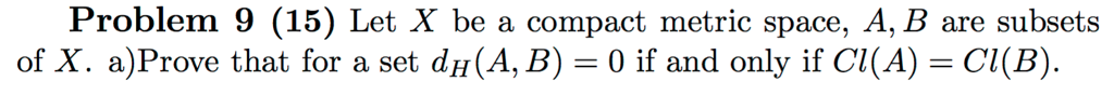 Solved Definition Let X Be A Bounded Metric Space Define A