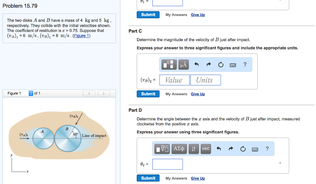 Solved Problem 15.79 The two disks A and B have a mass of 4 | Chegg.com