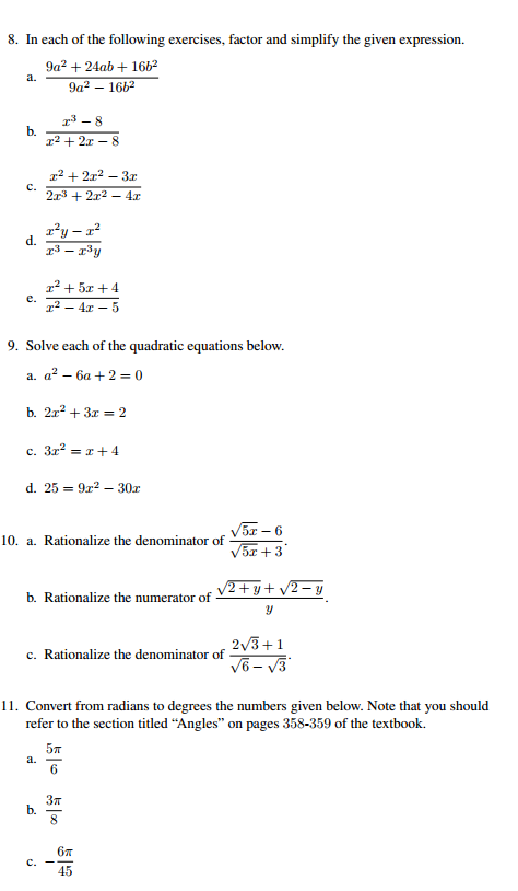 Solved In each of the following exercises, factor and | Chegg.com