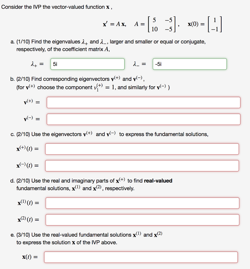 Solved Consider the IVP the vector-valued function x 5 -5 10 | Chegg.com